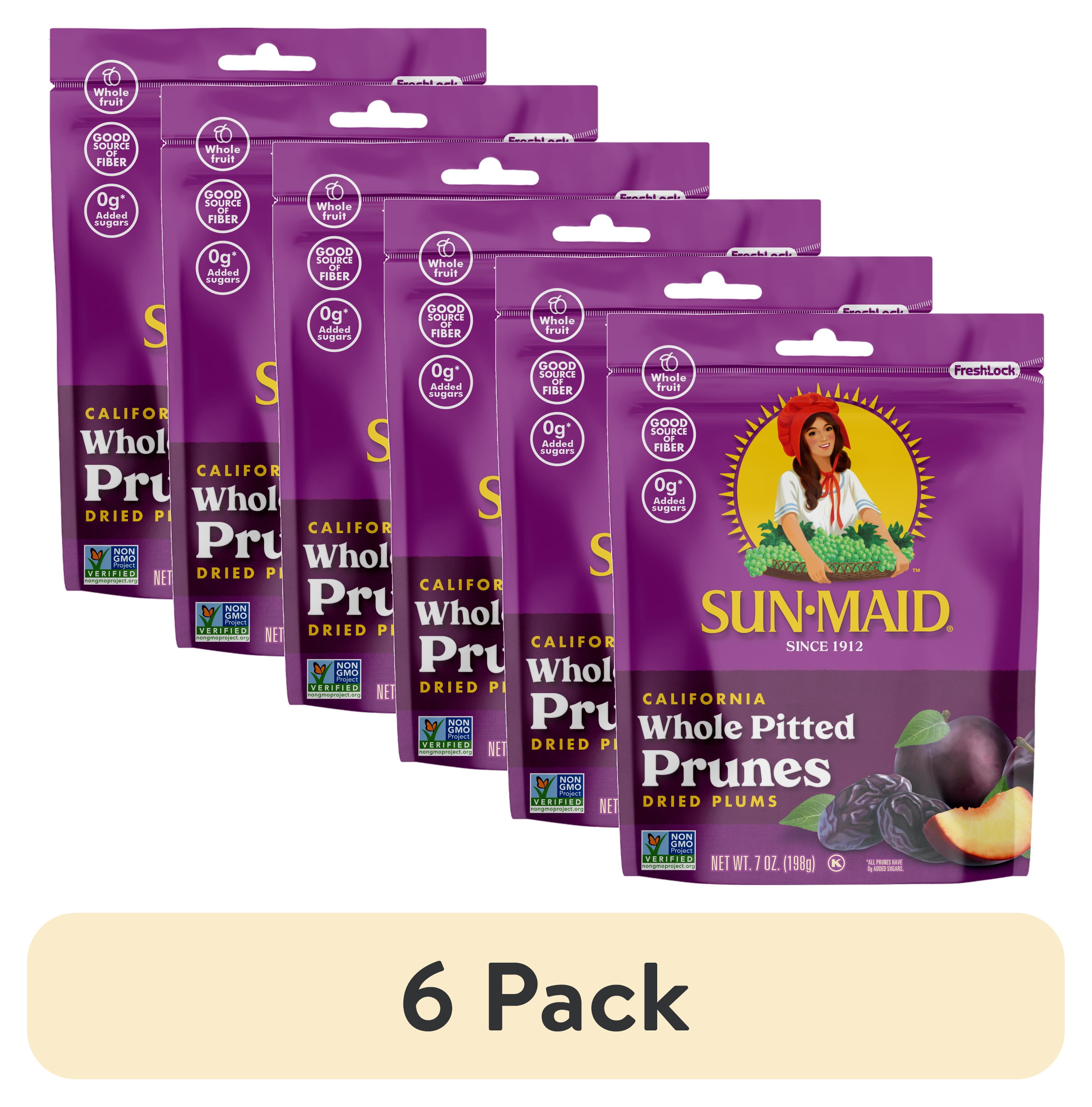 (6 pack) Sun-Maid® California Whole Pitted Prune 7oz Fresh-Lock® Zipper ...