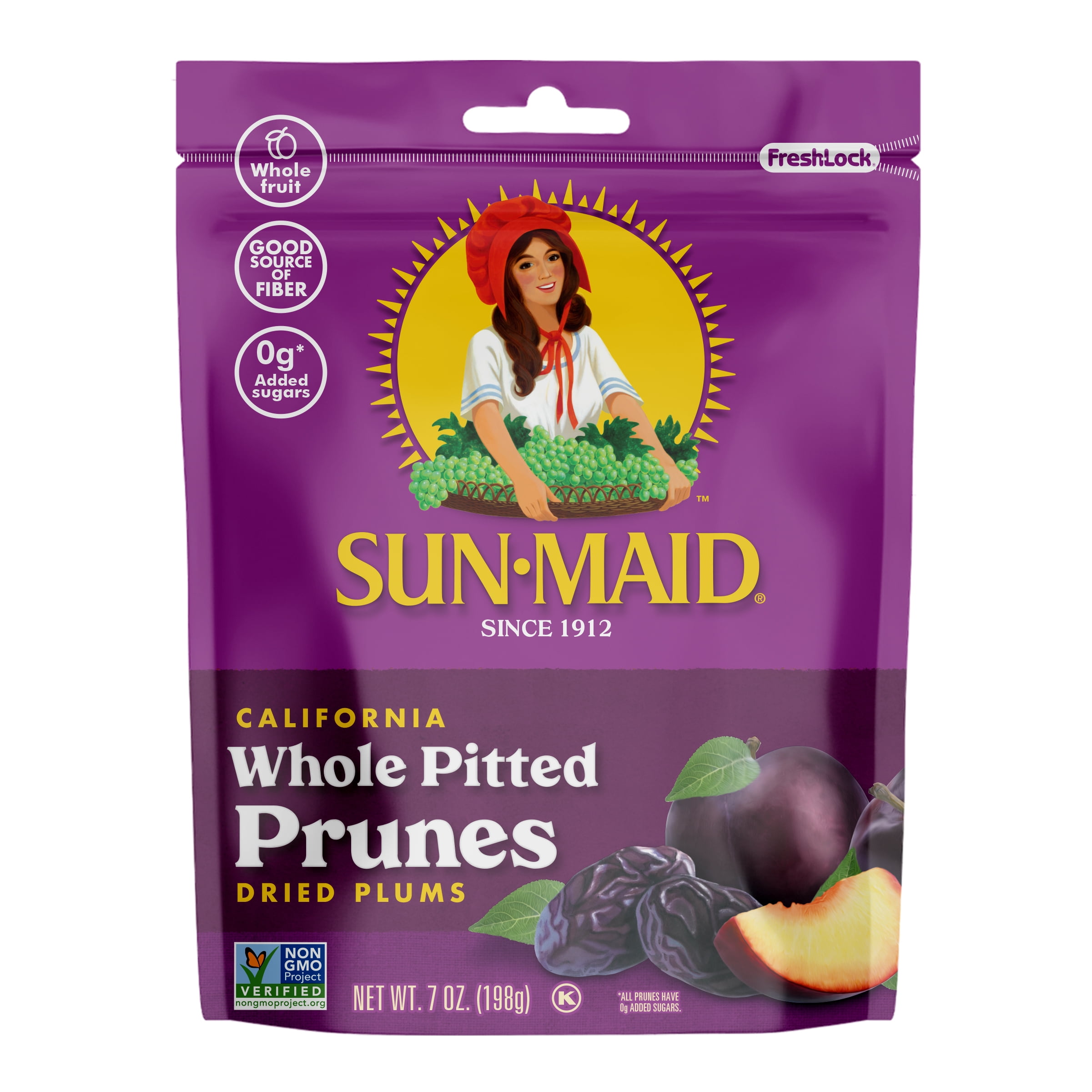 Sun-Maid California Sun-Dried Whole Pitted Prunes, Nutritious Dried ...