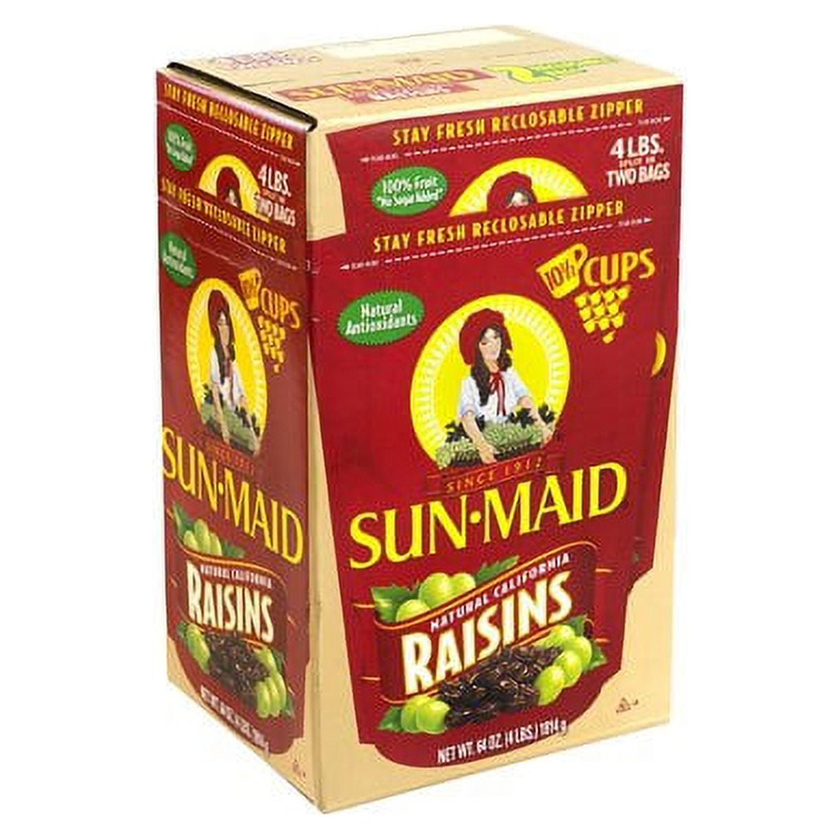 Sun-Maid California Sun-Dried Raisins 1 Box/2-Pack/2lb Bags - Walmart.com