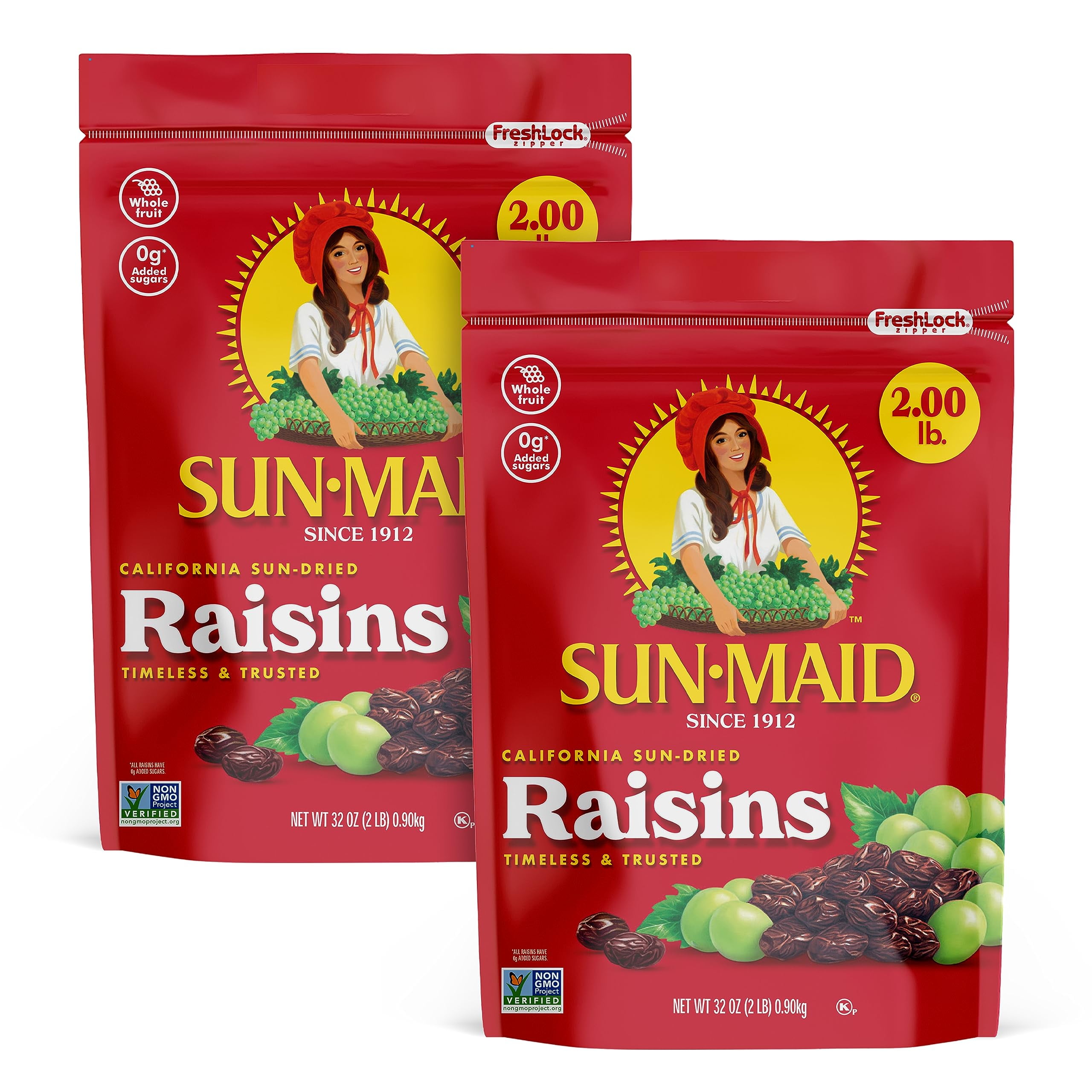 Sun-Maid California Sun-Dried Raisins AIF4 - (2 Pack) 32 oz Resealable ...