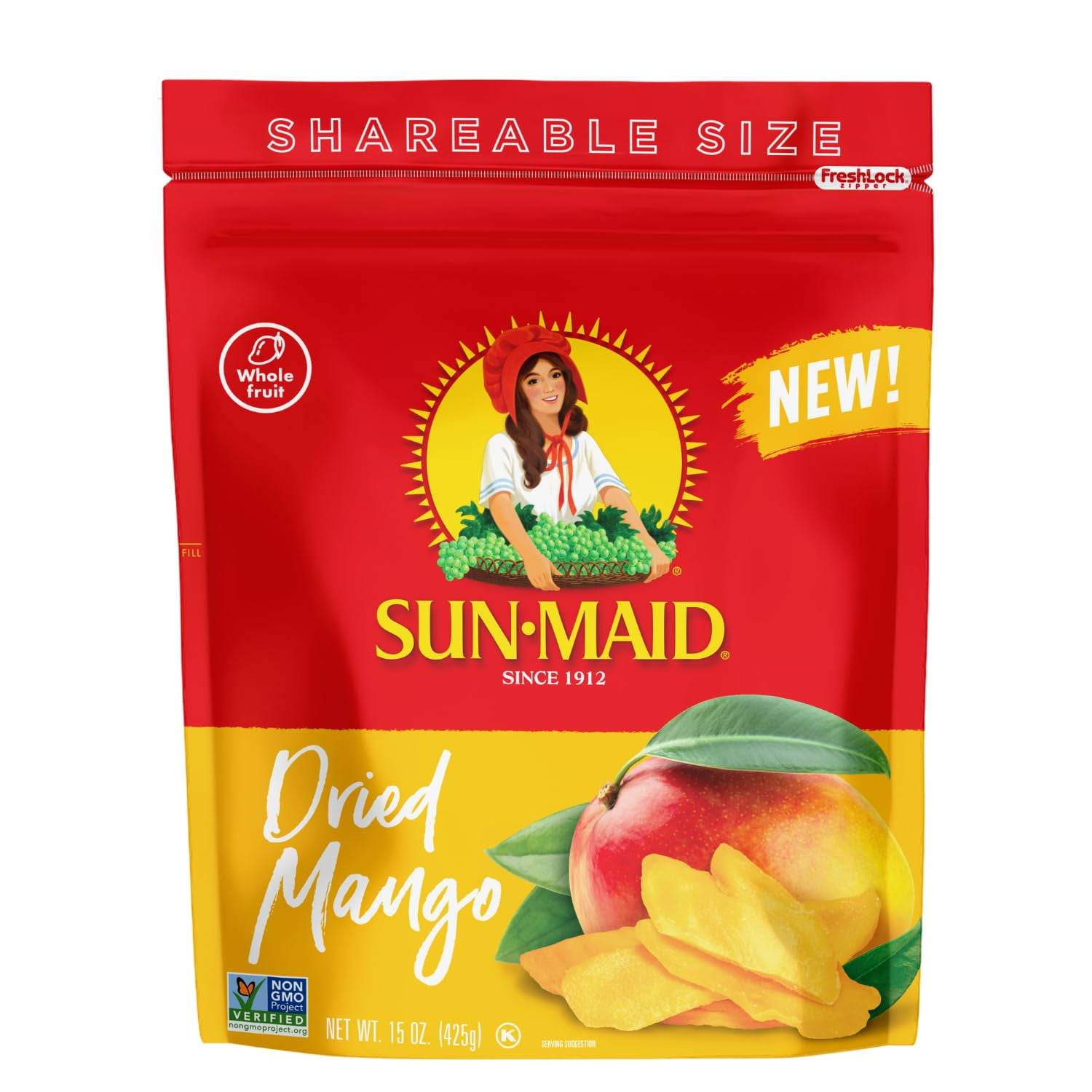 Sun-Maid Dried Mangos - MGF3 15 oz Resealable Bag - Dried Mango Slices ...