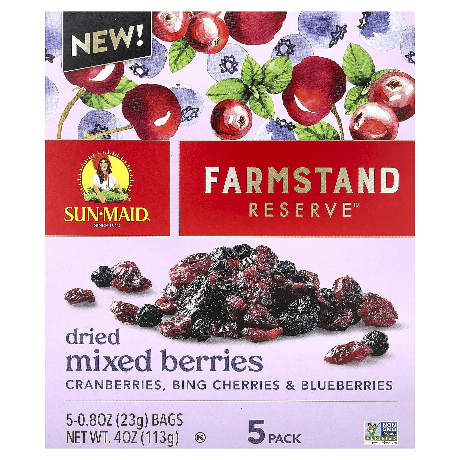 Sun-Maid Farmstand Reserve™, Dried Mixed Berries, 5 Pack, 0.8 oz (23 g ...