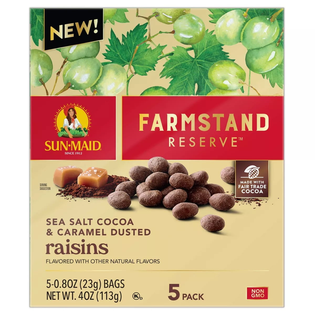 Sun-Maid Farmstand Reserve Sea Salt Cocoa & Caramel Dusted Raisins Box ...