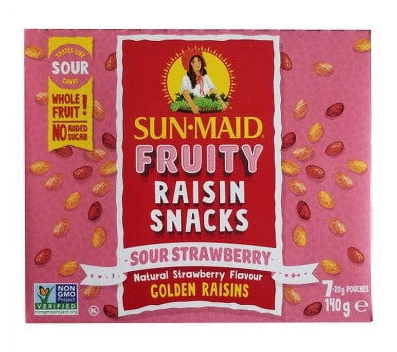 Sun-Maid Fruity Raisin Snacks, Sour Strawberry, 140g/5 oz. Box ...