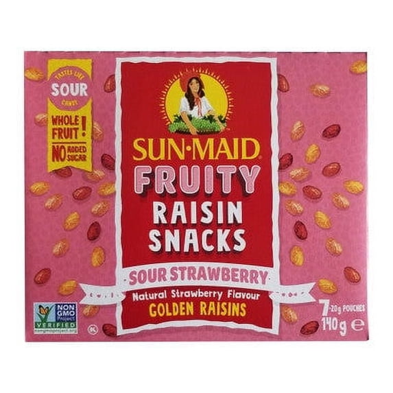 Sun-Maid Fruity Raisin Snacks, Sour Strawberry, 140g/5 oz. Box ...