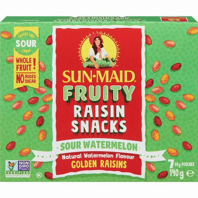 Sun-Maid Fruity Raisin Snacks, Sour Watermelon, 140g/5 oz - Walmart.com