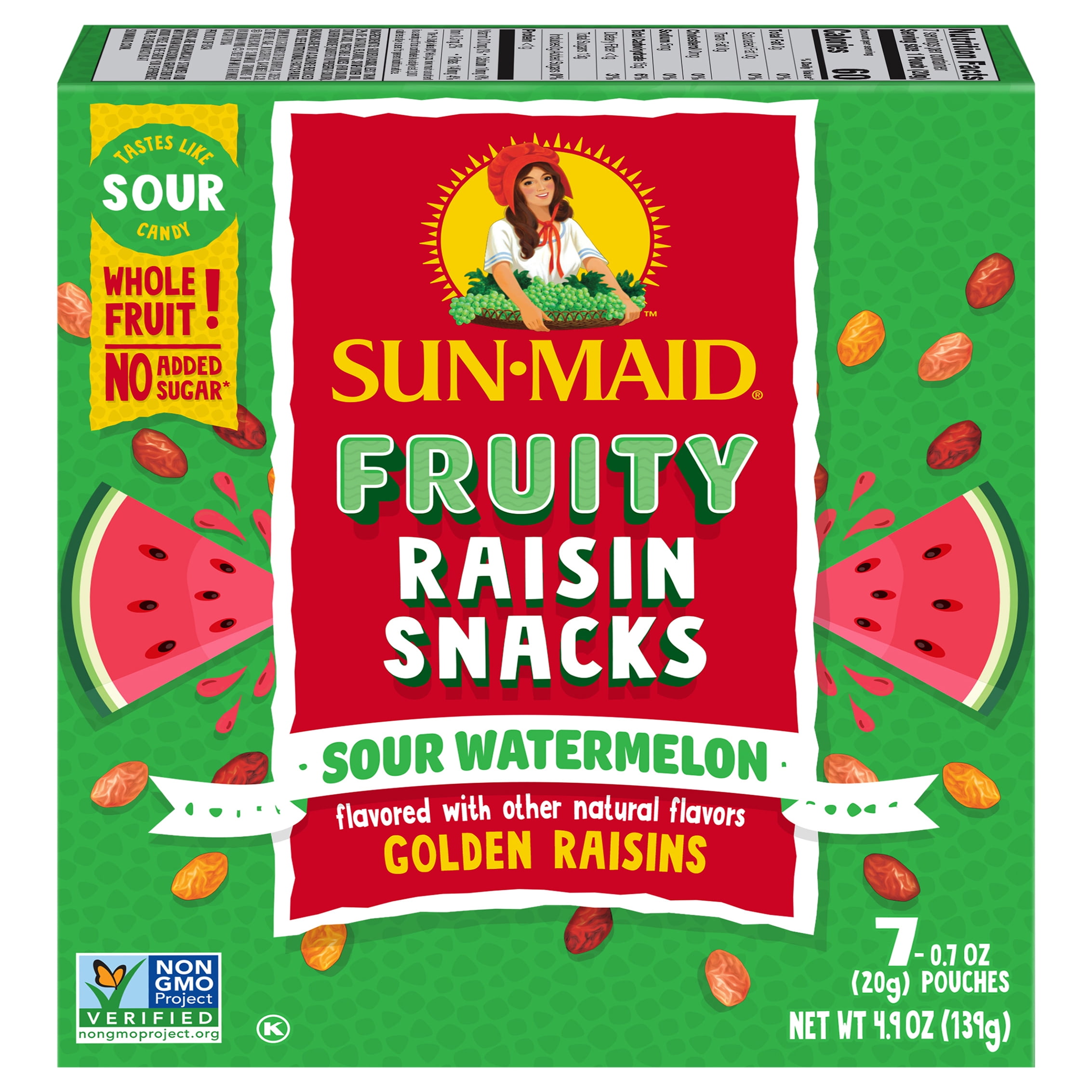Sun-Maid Natural Sour Watermelon Raisin Snacks, Dye-Free, Individual 0. ...