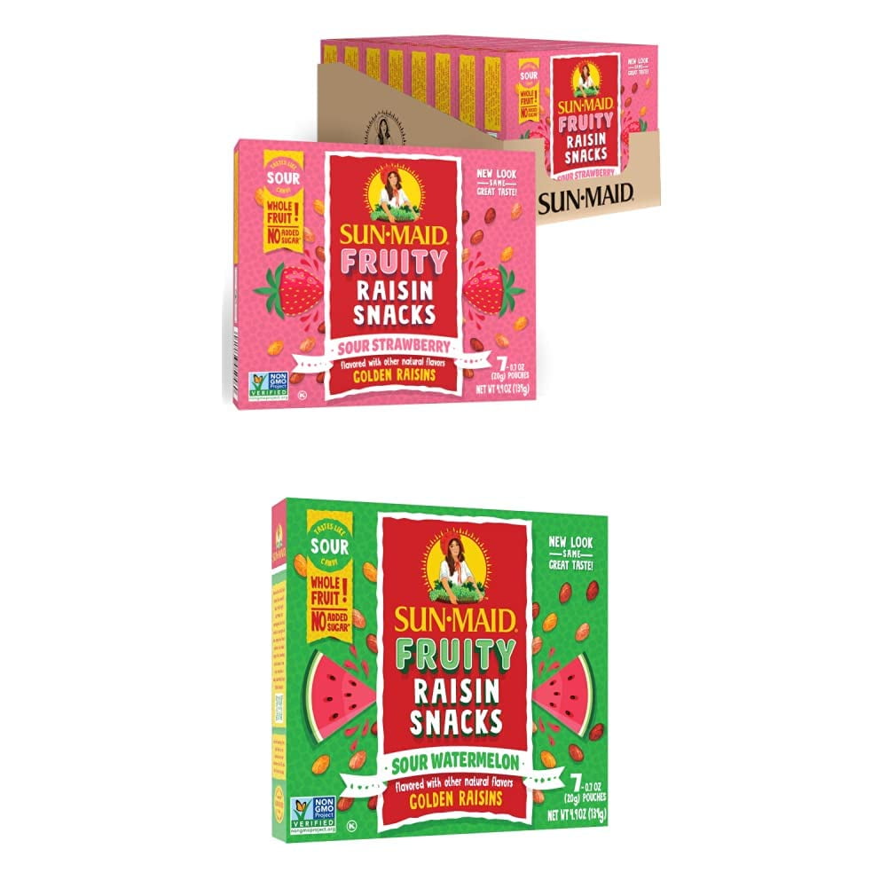 Sun-Maid Fruity Raisins Variety Pack | Strawberry (Pack Of 56) And ...