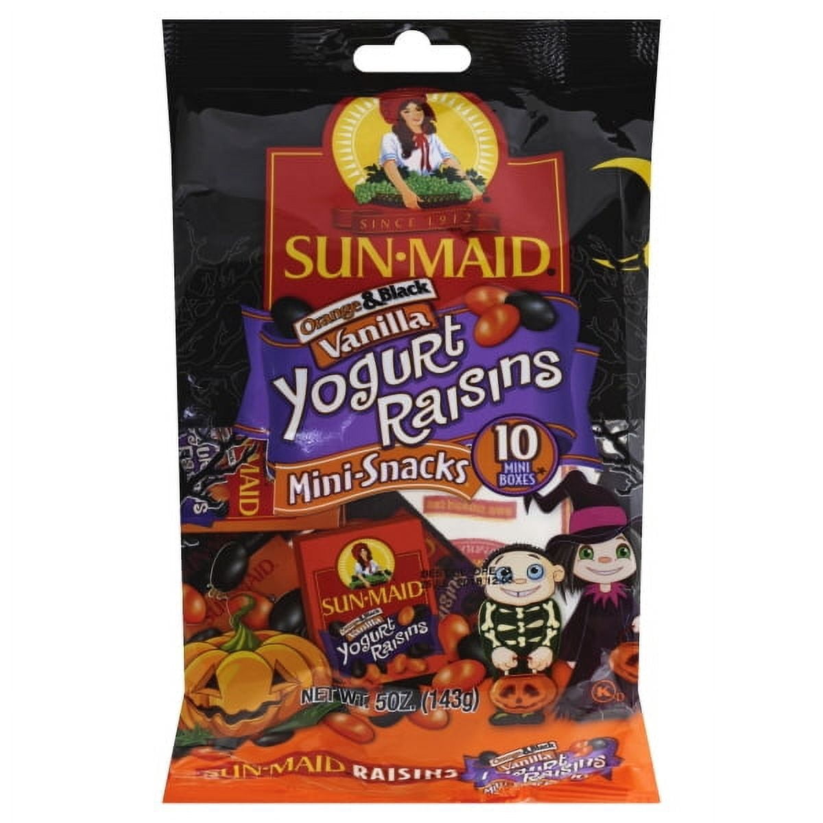Sun-Maid Mini-Snacks Halloween Vanilla Yogurt Raisin 10-Count Bag/.5oz ...