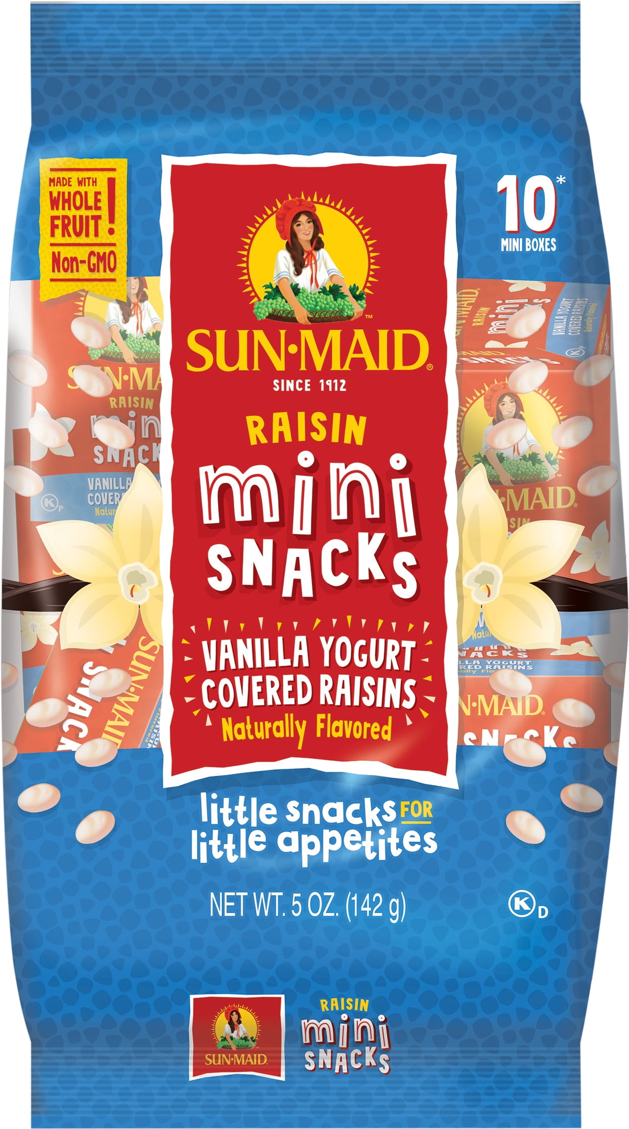 Sun-Maid Vanilla Yogurt Covered Raisins, 0.5 oz Mini Snack Boxes, 10 ...
