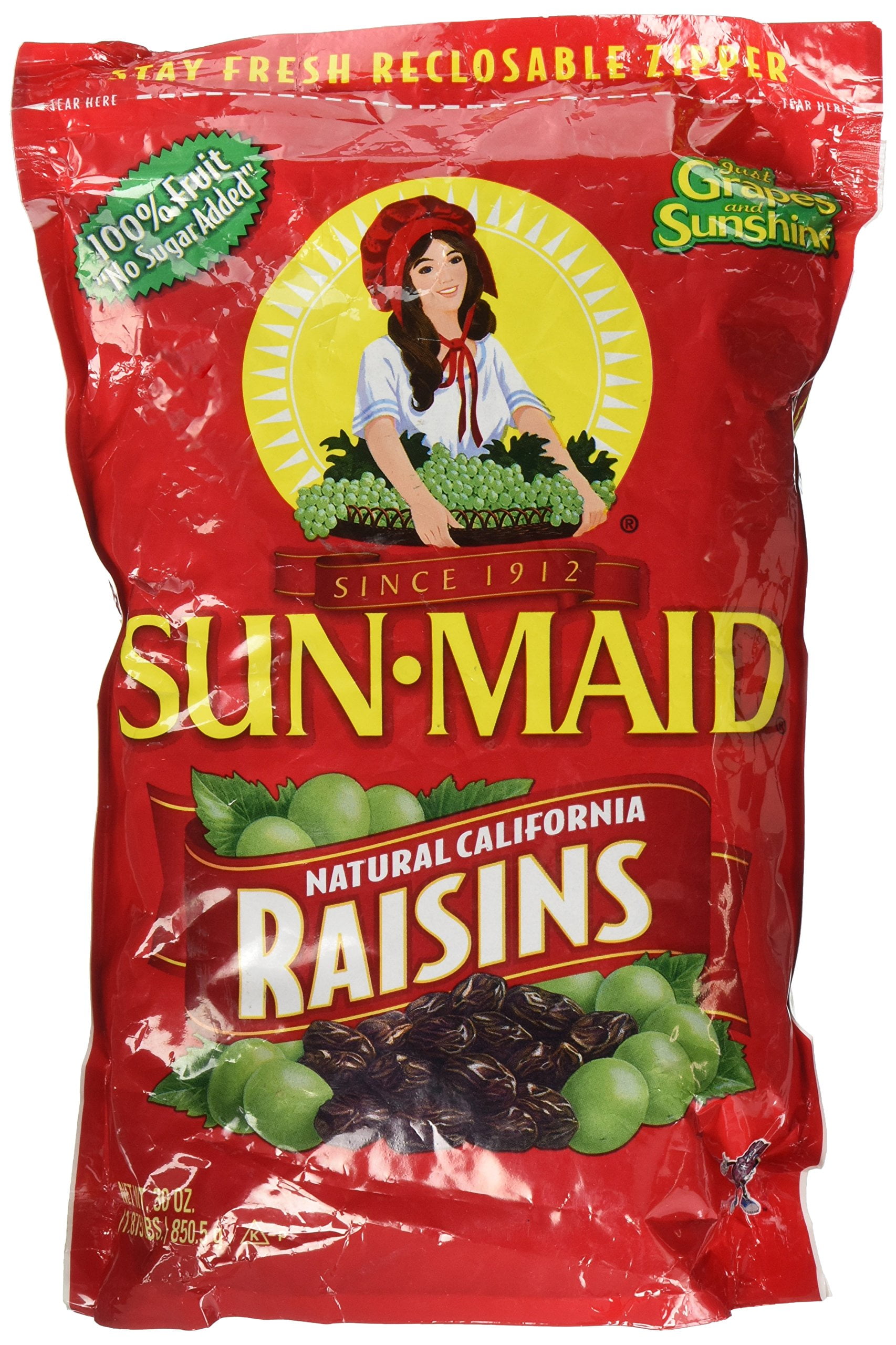Sun Maid Natural California Raisins 30-Ounce (1.875 Lbs.) 850.5 G (Pack ...