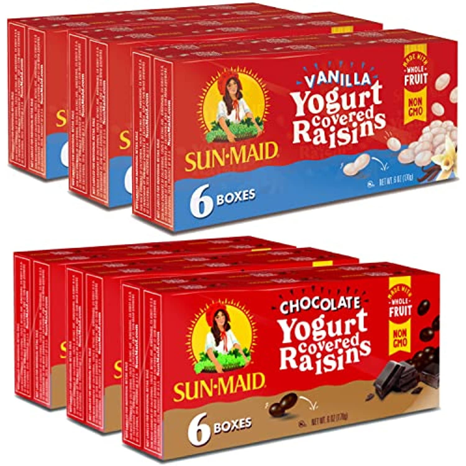 Sun-Maid Raisin Snack Variety Pack (Raisins, Chocolate Yogurt And ...