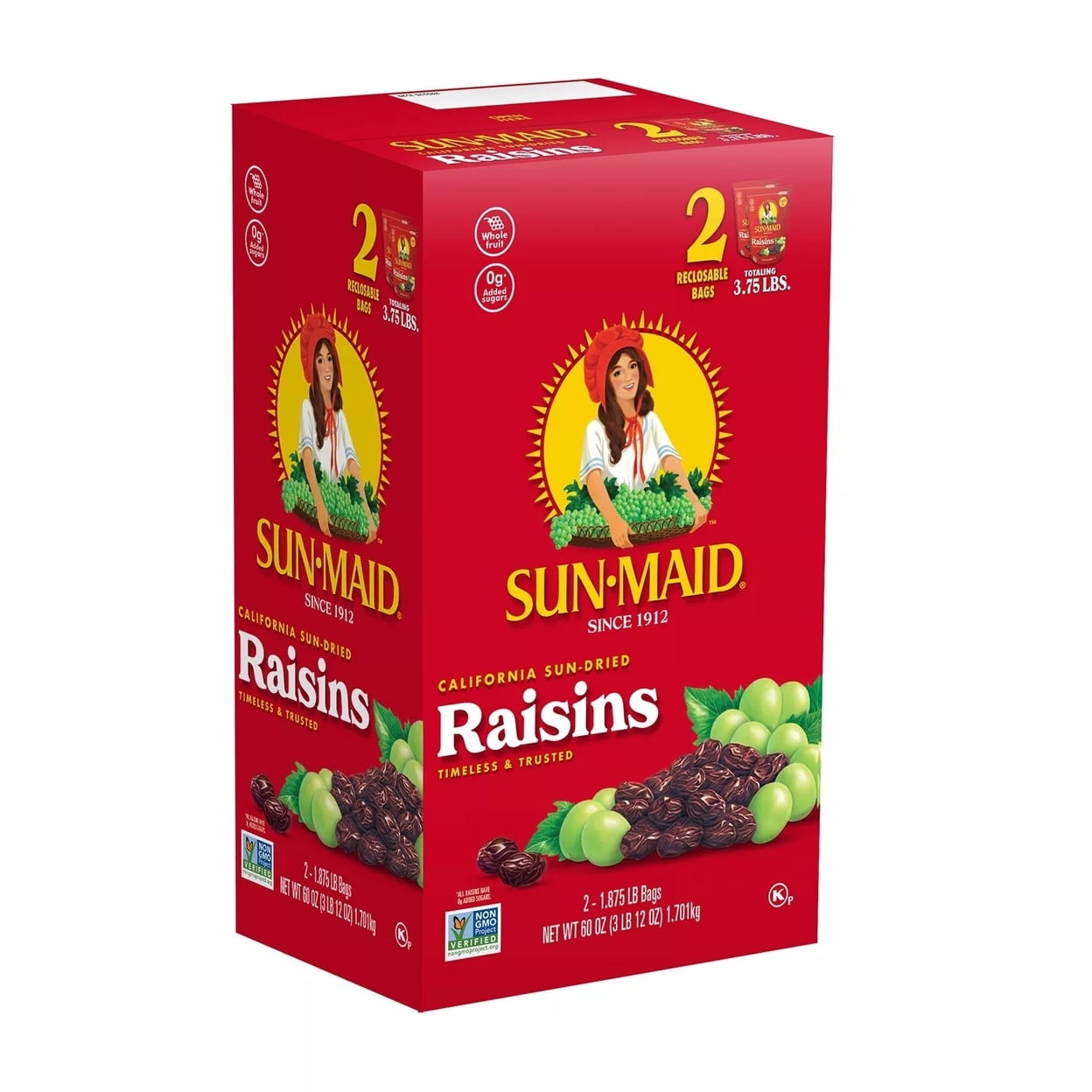 Sun-Maid California Sun-Dried Raisins, 60 Ounce Club Pack Snacks, 2-30 ...