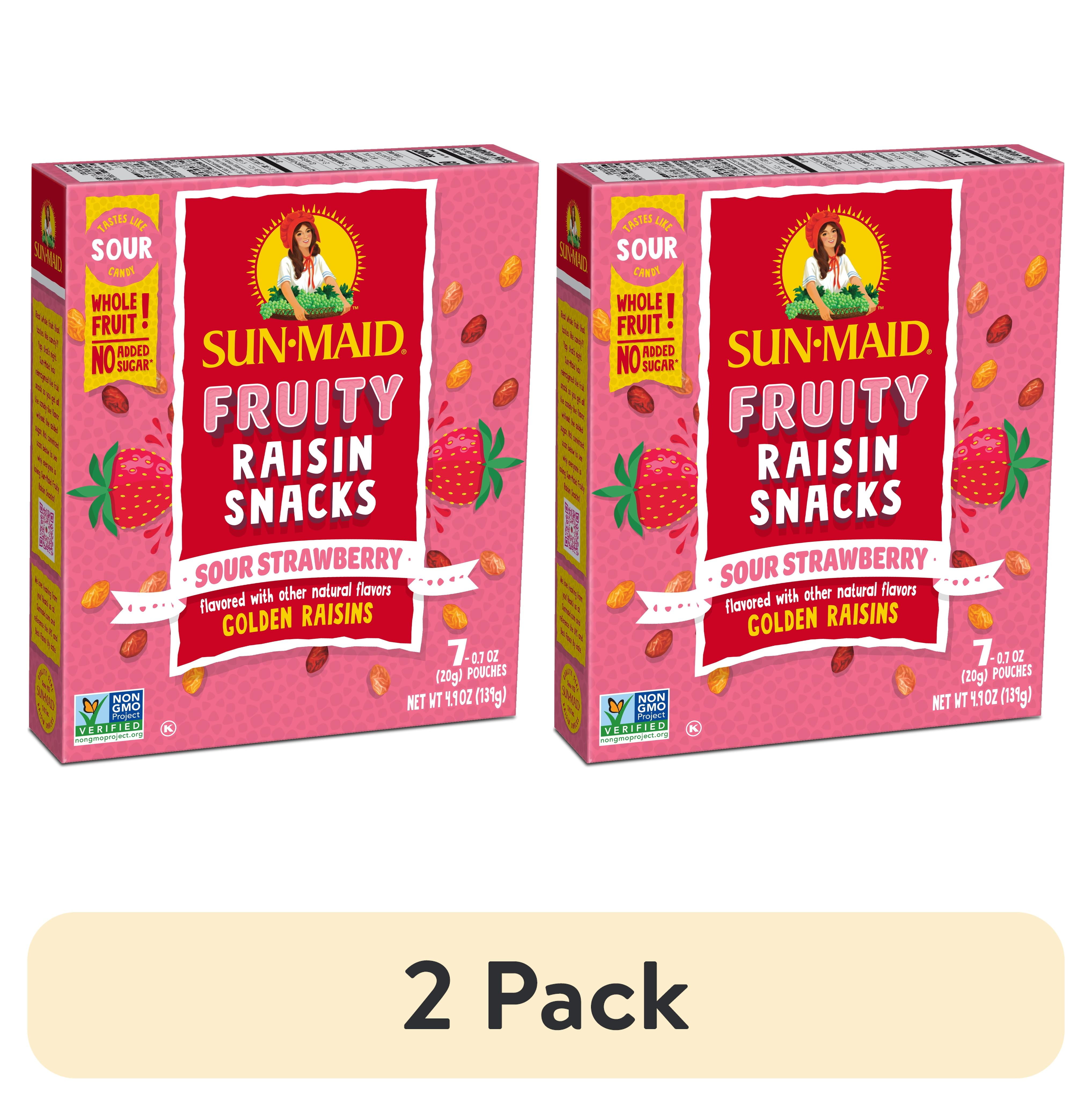 (2 pack) Sun-Maid® Fruity Raisin Snacks Sour Strawberry 7-Count Box ...