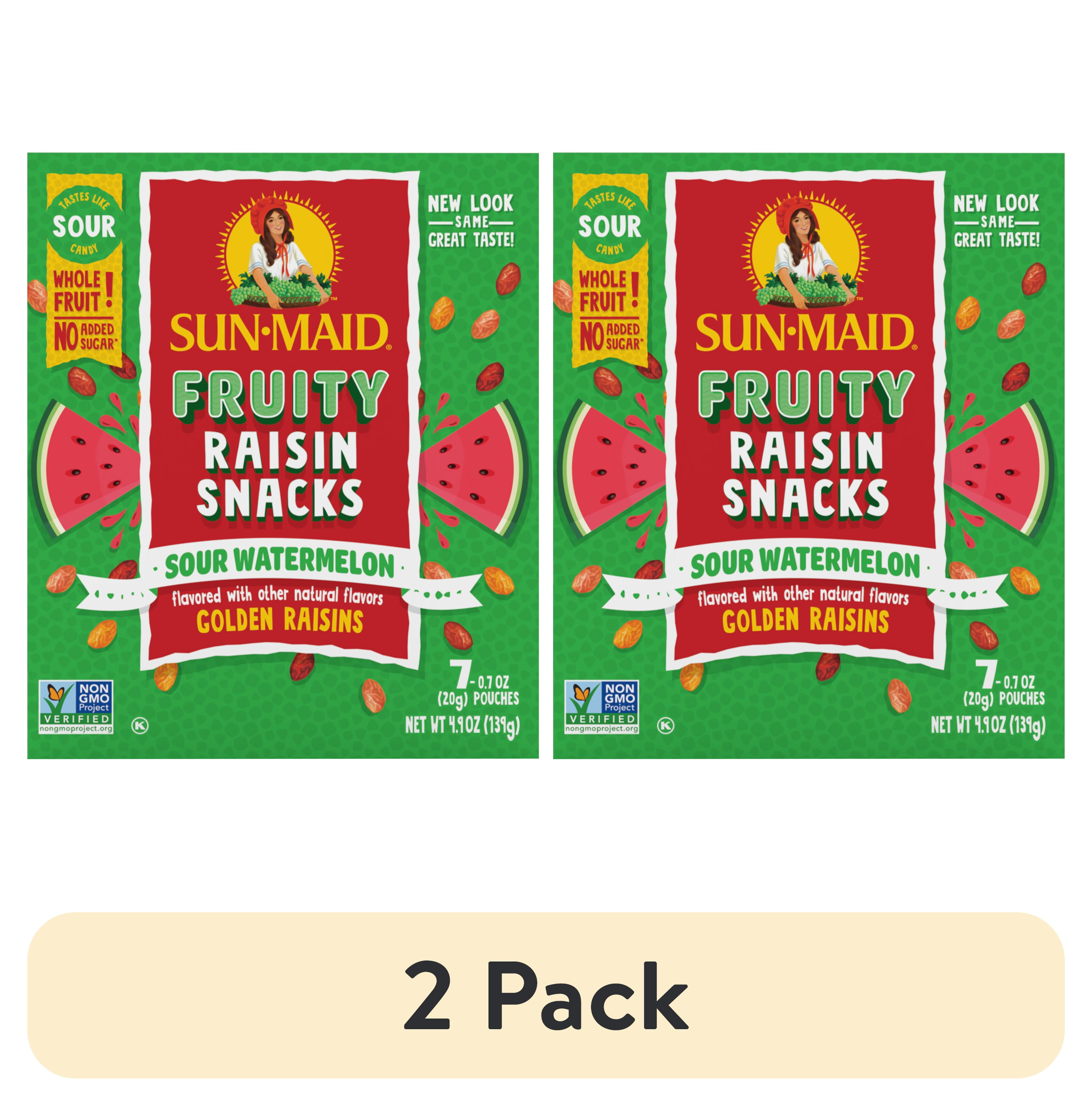 (2 pack) Sun-Maid Sour Watermelon Fruity Raisin Snacks, Dried Fruit ...