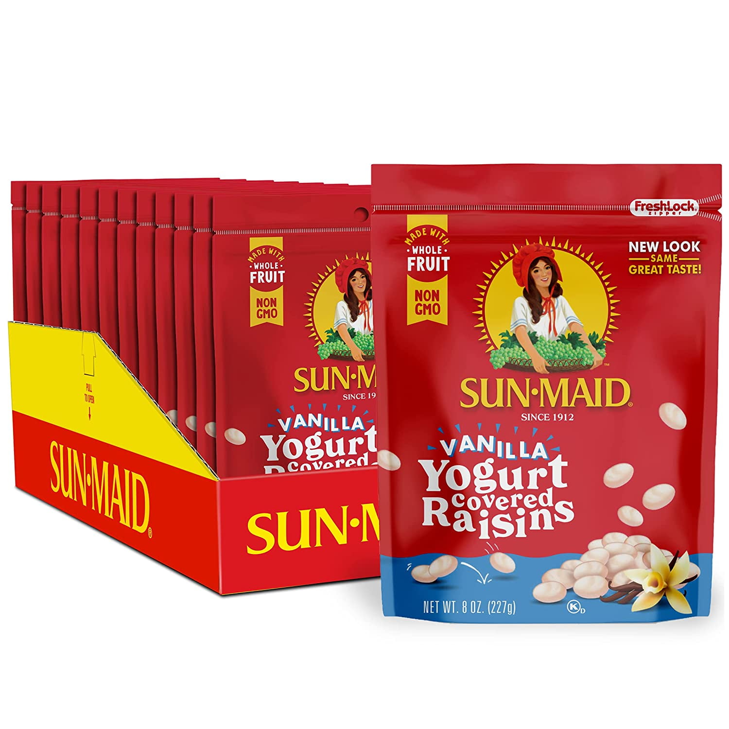 Sun-Maid Vanilla Yogurt Coated Raisins - (12 Pack) 8 oz Resealable Bag ...