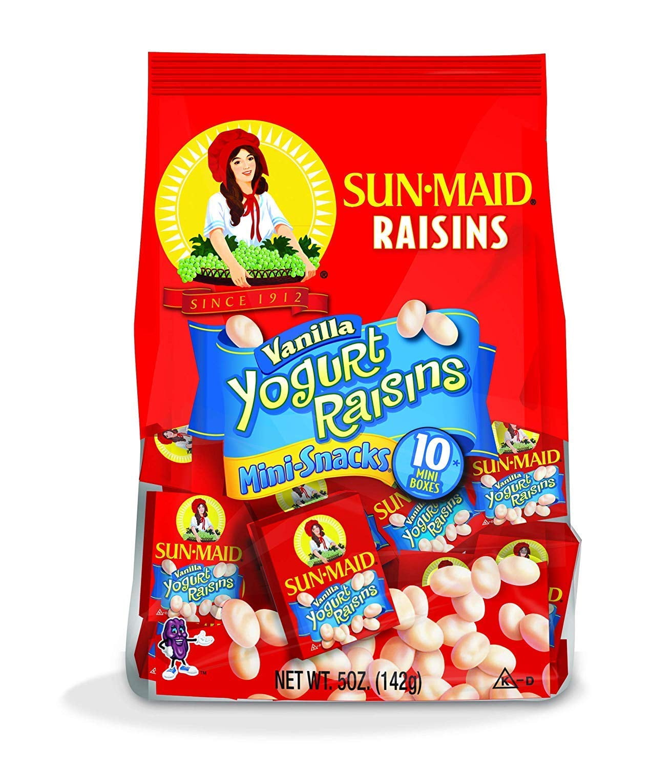 Sun-Maid Vanilla Yogurt Covered Raisins Mini Snack Packs .5 Oz,10 Ct ...