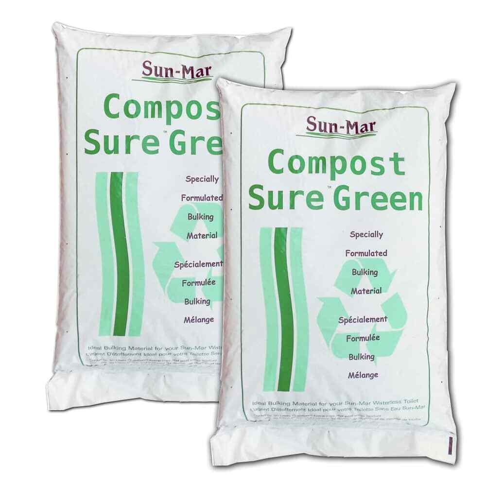 Sun-Mar Compost Sure Peat Moss and Hemp Mix Green Bags, Two 8 Pound ...