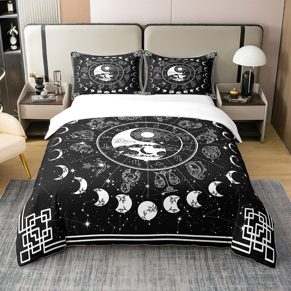 Sun and Moon 100 Percent Cotton Duvet Cover,Twelve Constellations ...