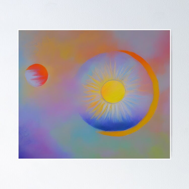 Sun Moon Abstract Poster- Unframed Poster | Wall Art | Perfect For Home ...