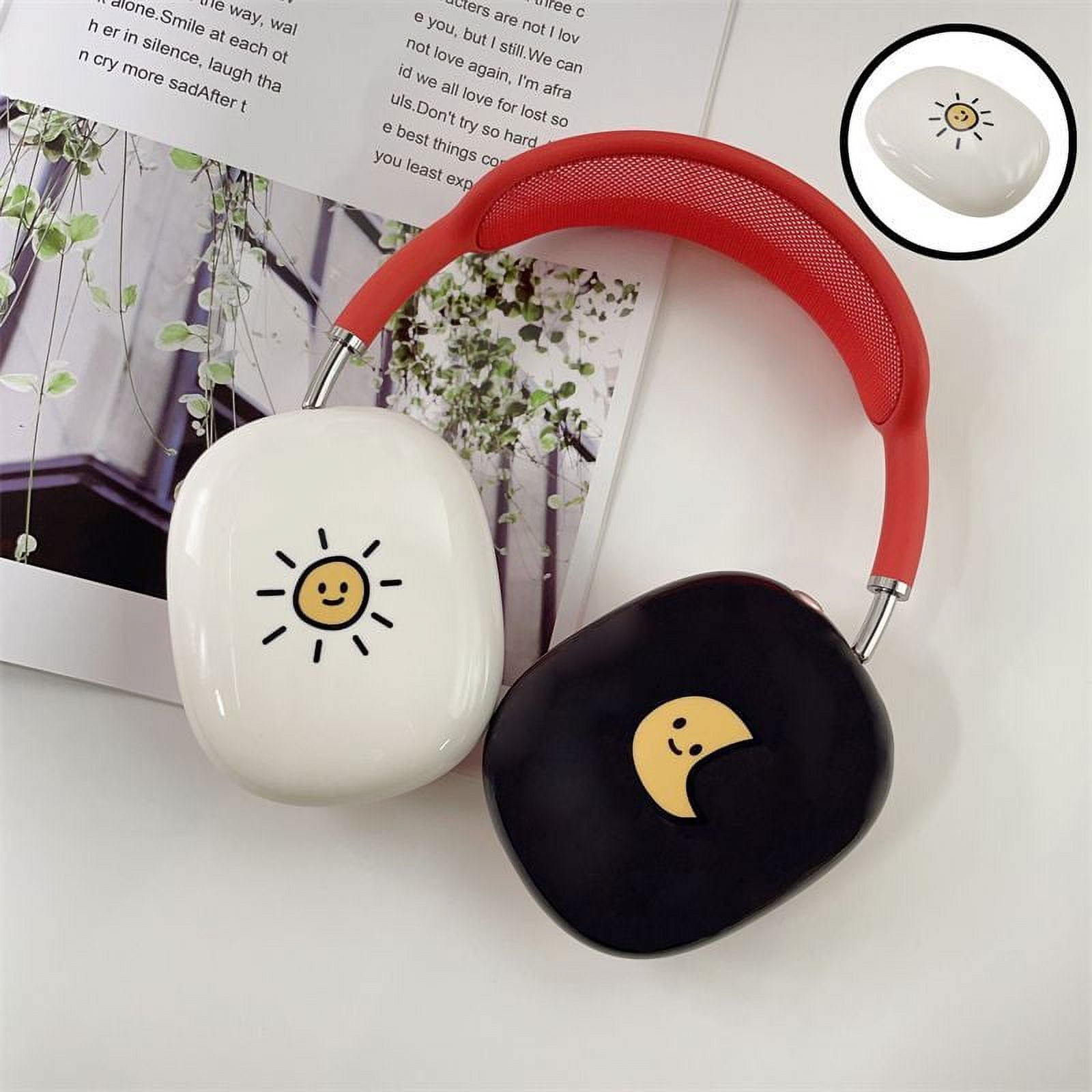 Sun & Moon AirPods Max Cartoon Case, AirPods Max Silicone Cover for ...