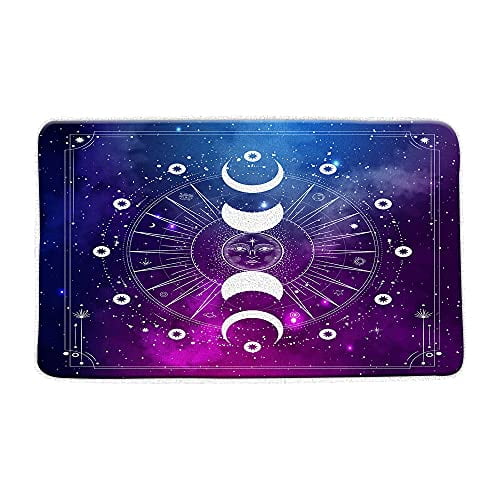 Sun Moon Bath Mat Phase Blue Purple Stars Mandala Celestial Zodiac ...
