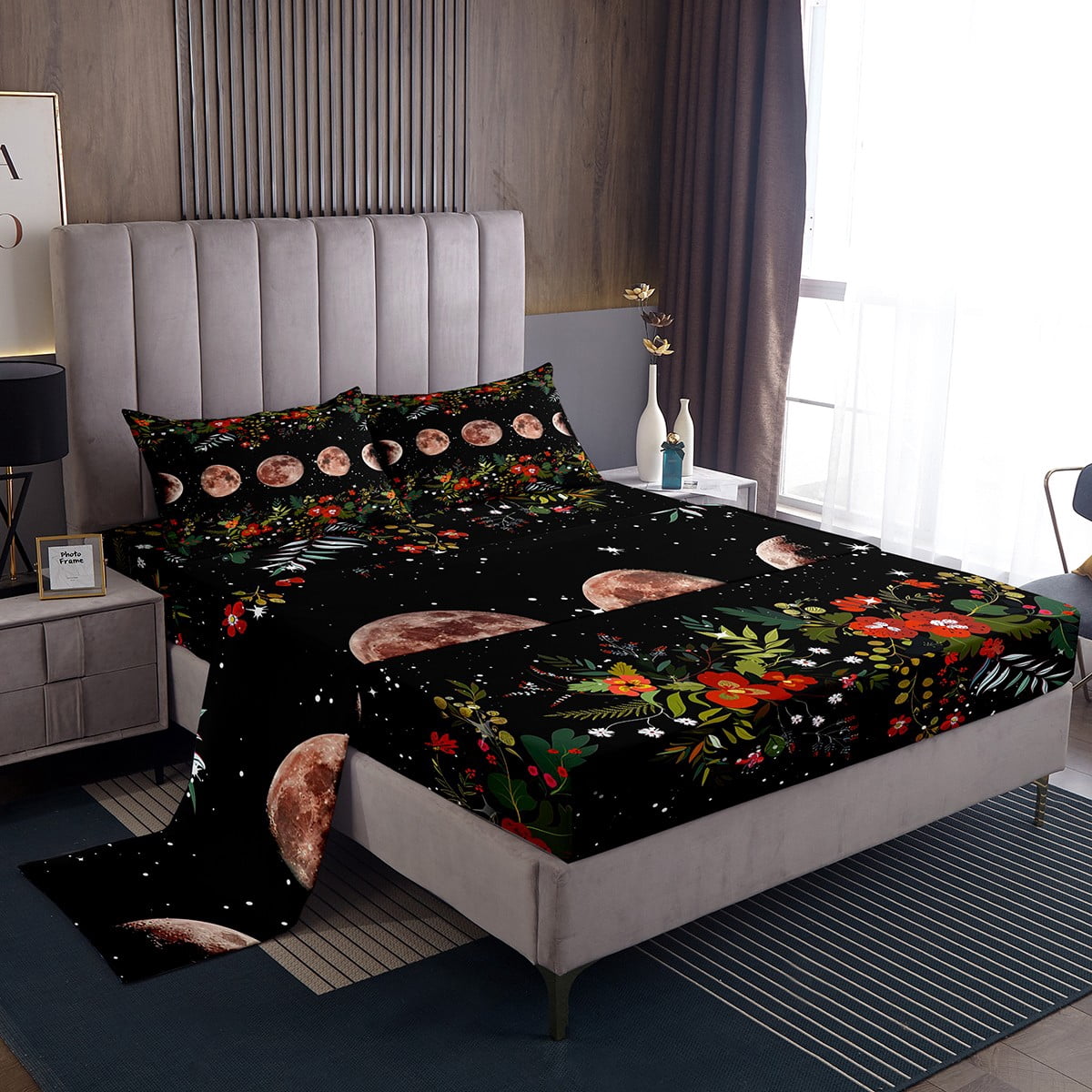 Sun and Moon Bed Sheets Set Eoxtic Galaxy Sheet Set Twin,Bohemian ...