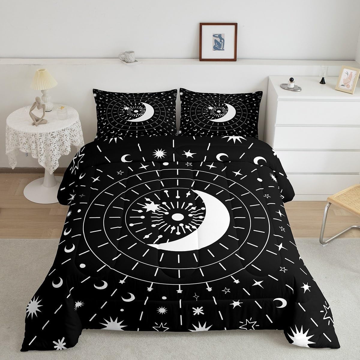 Sun and Moon Bedding Comforter Sets Purple Gold Comforter Set Boho ...