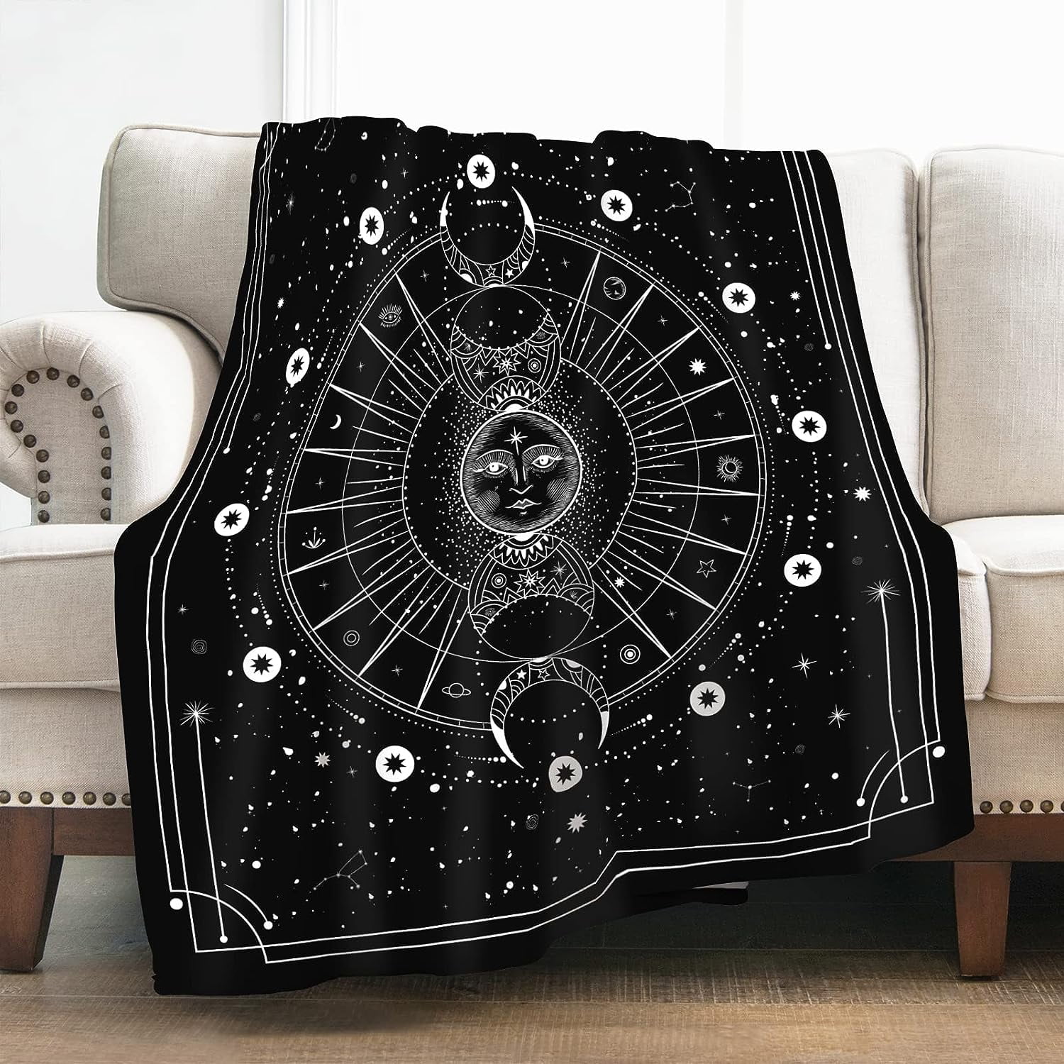 Sun and Moon Blanket Gifts for Women Girls Mom, Space Psychedelic ...