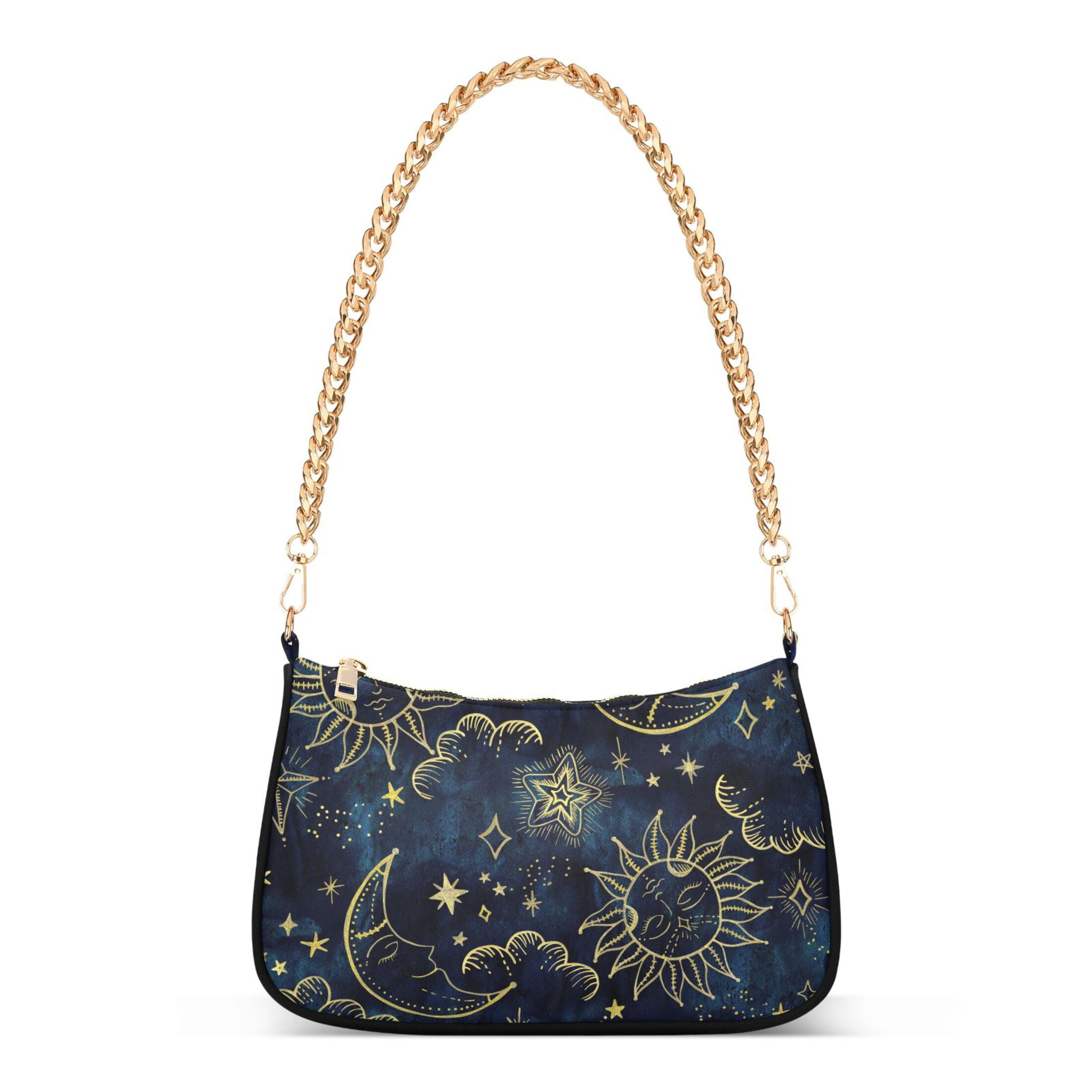 Sun Moon Boho Cosmos Astrology Womens Chain Shoulder Bag Tote Handbag ...