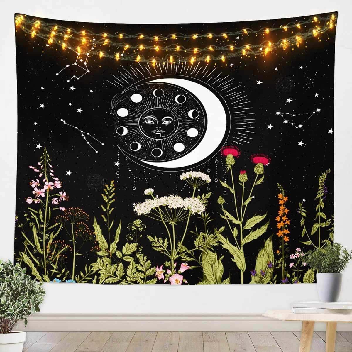 Sun and Moon Decor Kids Tapestry Girl Bohemian Wall Art for Bedroom ...