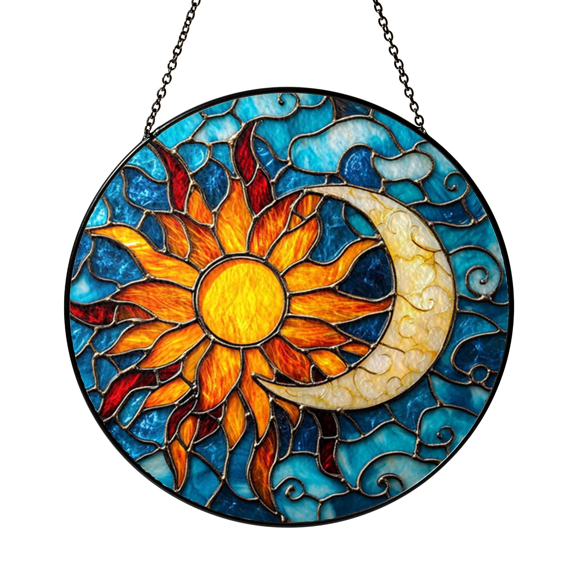 Sun Moon Design Stained Glass Suncatcher – Window Decor - Walmart.com