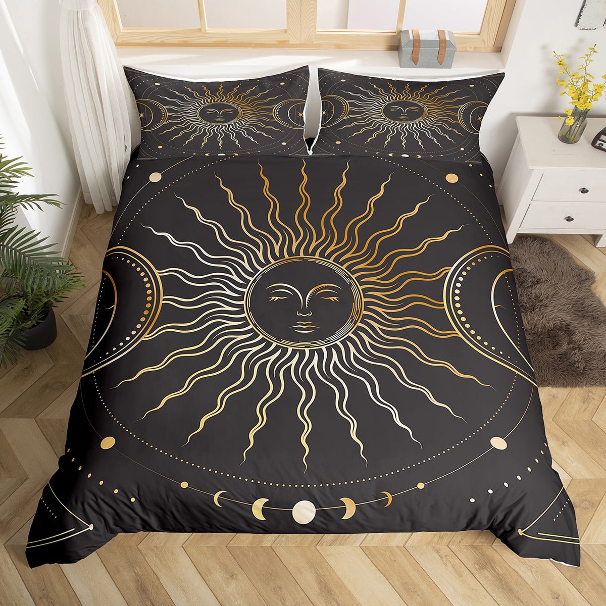 Sun and Moon Duvet Cover Full Size 3 Pieces, Bohemian Exotic Style ...