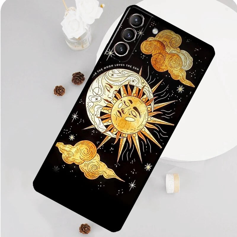 Sun Moon Face Phone Case For Samsung Galaxy S23 Ultra S21 S20 FE S9 S10 ...