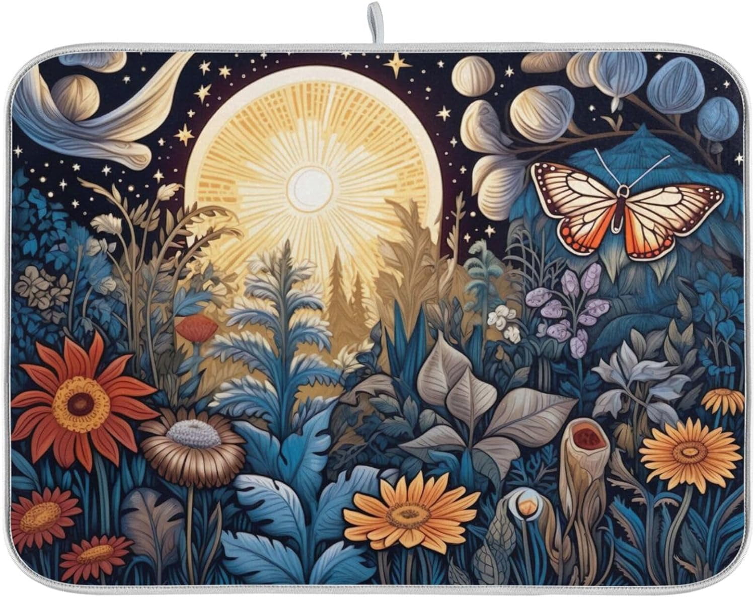 Sun Moon Grass Dish Drying Mat, Absorbent Microfiber Pad Protector For ...