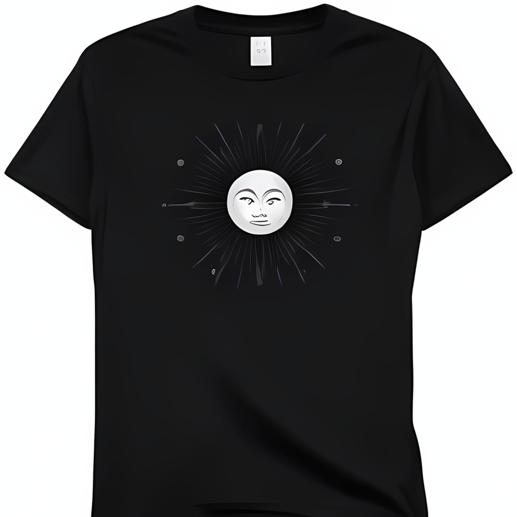 Sun & Moon Illustration Black T-Shirt Sarah Andersen Style Flat Design ...