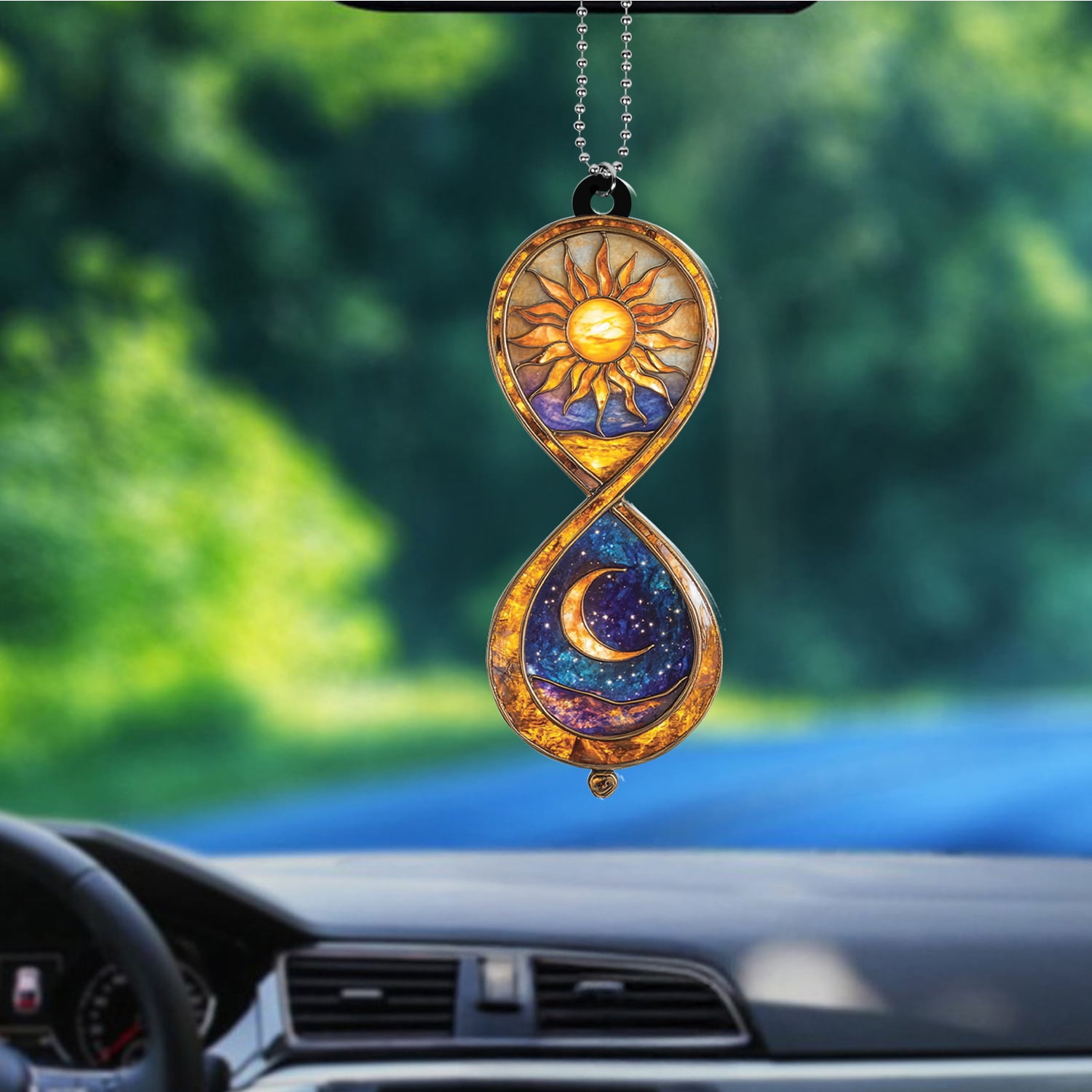 Sun and Moon Infinity Window Hanging Acrylic, Celestial Car Ornament ...