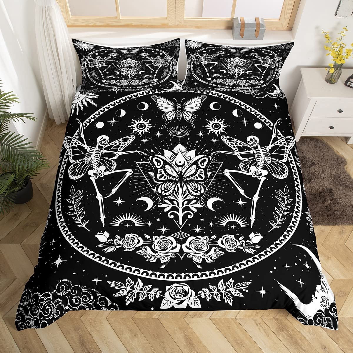 Sun Moon Kids Duvet Cover Set King Size,Starry Sky Galaxy Trippy ...