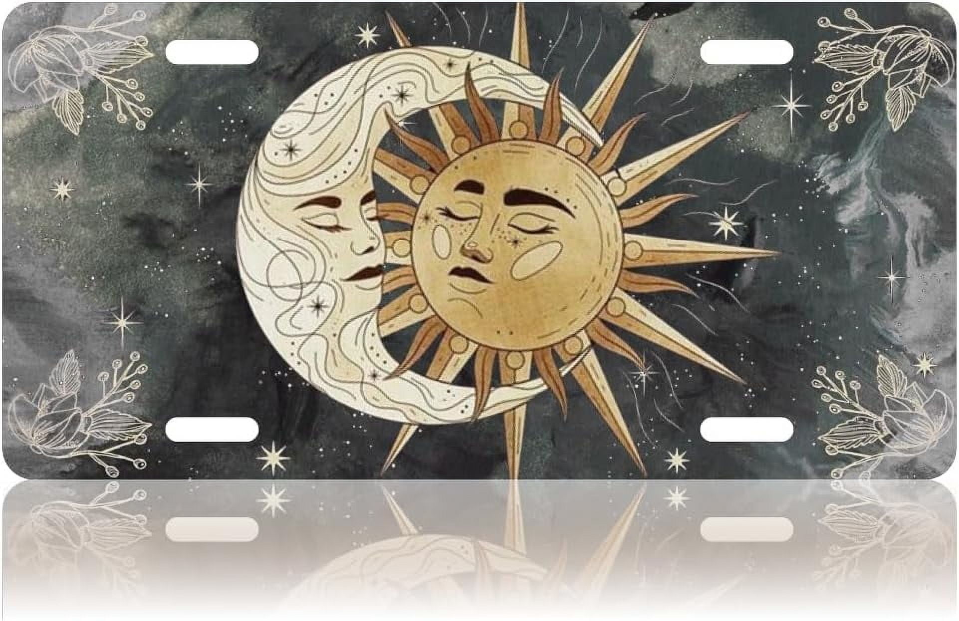 Sun & Moon License Plate Front License Plate Covers Decorative Car ...