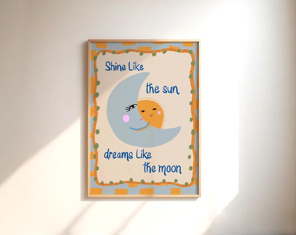 Sun And Moon Nursery Wall Art Printable Affirmation Poster Baby Room ...