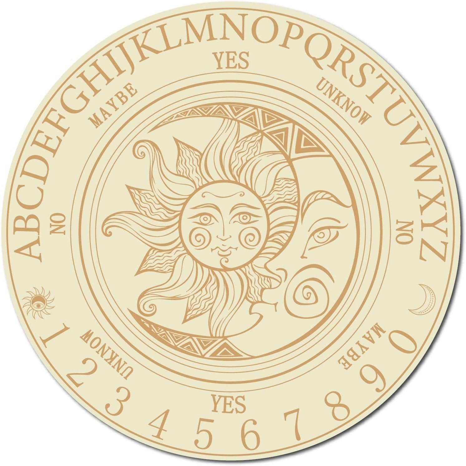 Sun Moon Pendulum Board Wooden Witch Altar Board Carved Board Dowsing Metaphysical Message ...