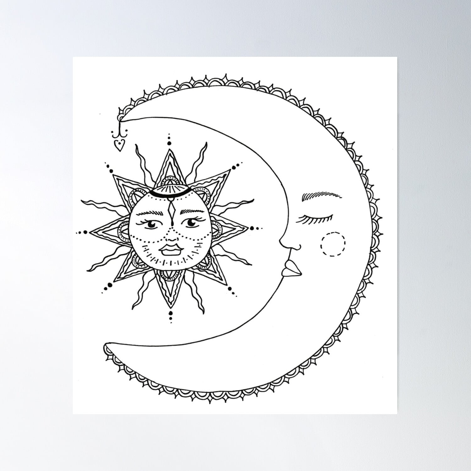 Sun//Moon Poster Wall Art, Modern Wall Decor, 24x24 UNFRAMED - Walmart.com