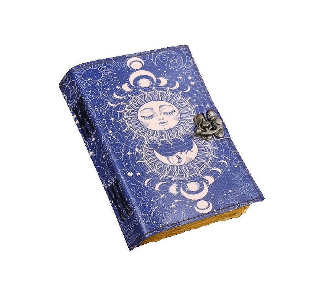 Sun & Moon Printed Journal, Handmade Deckle Edge Old Lined Journal, Sun ...
