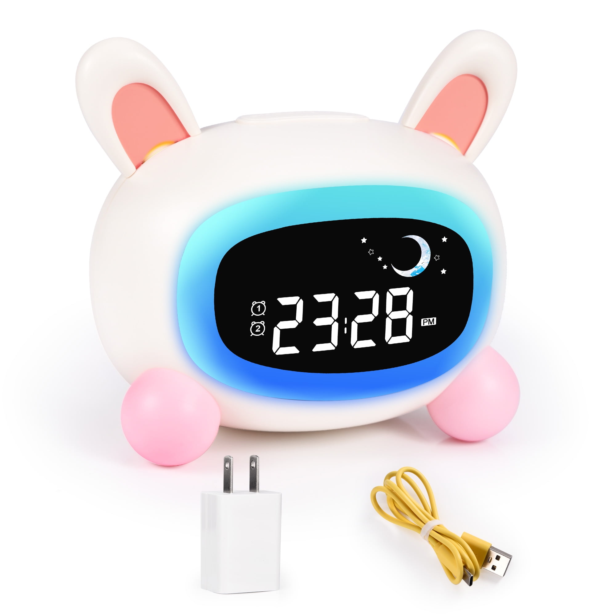 Sun & Moon Rise Children's Sleep Trainer Clock,Digital Alarm Clock w ...