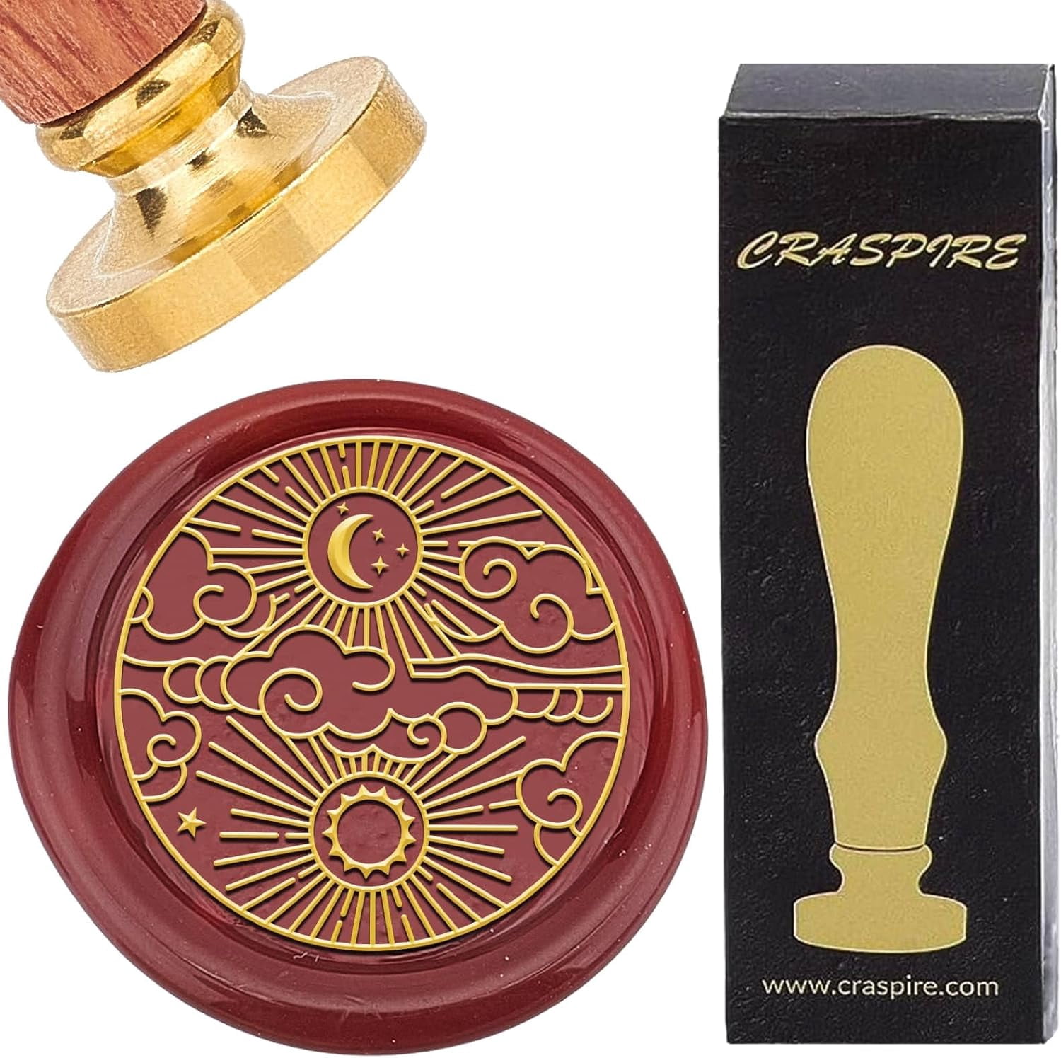 Sun Moon Sealing Wax Stamp Star Wax Seal Stamp 25mm Retro Removable ...