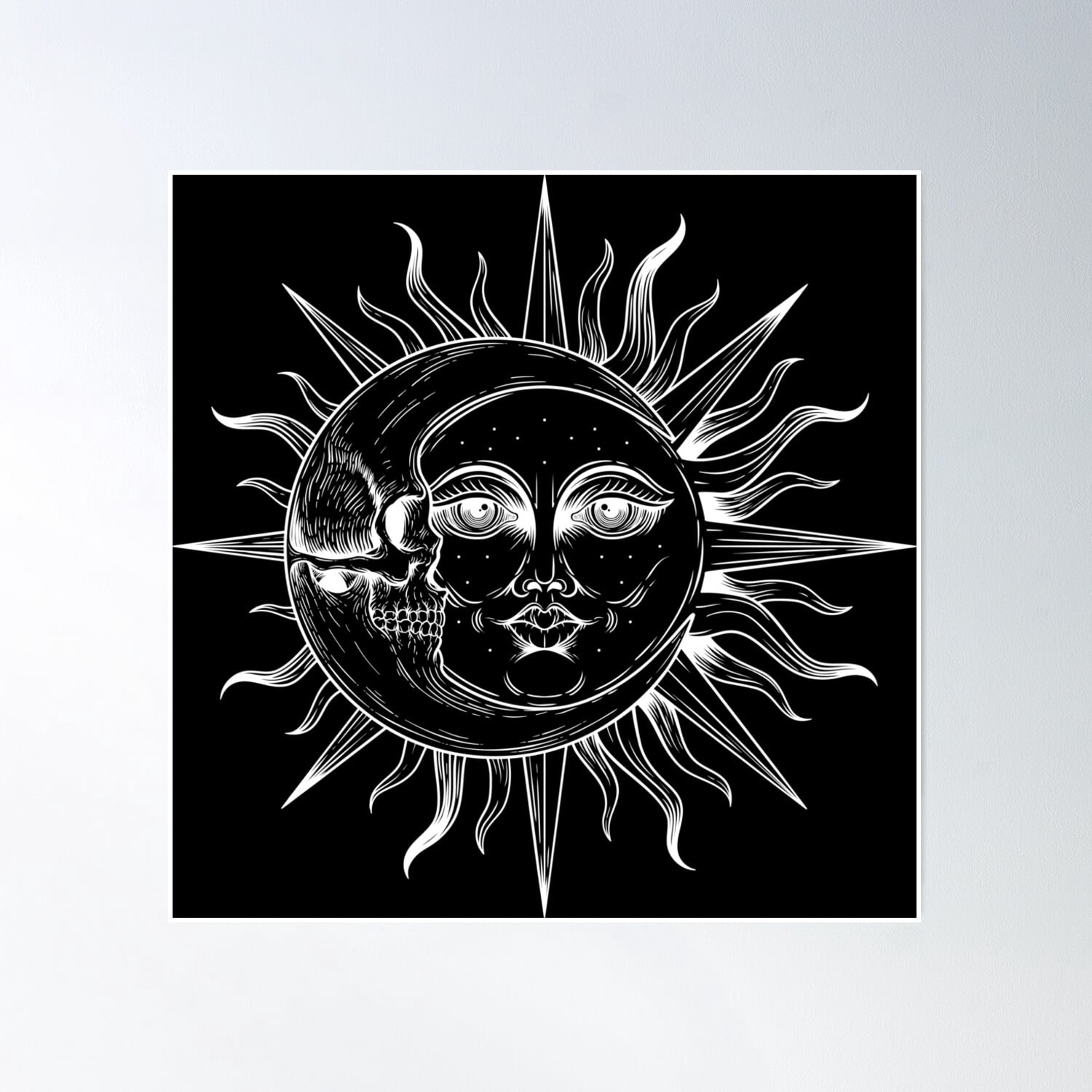 Sun Moon, Skullface Moon, Skull Moon, Tarot Moon, Tarot Sun, Magical ...