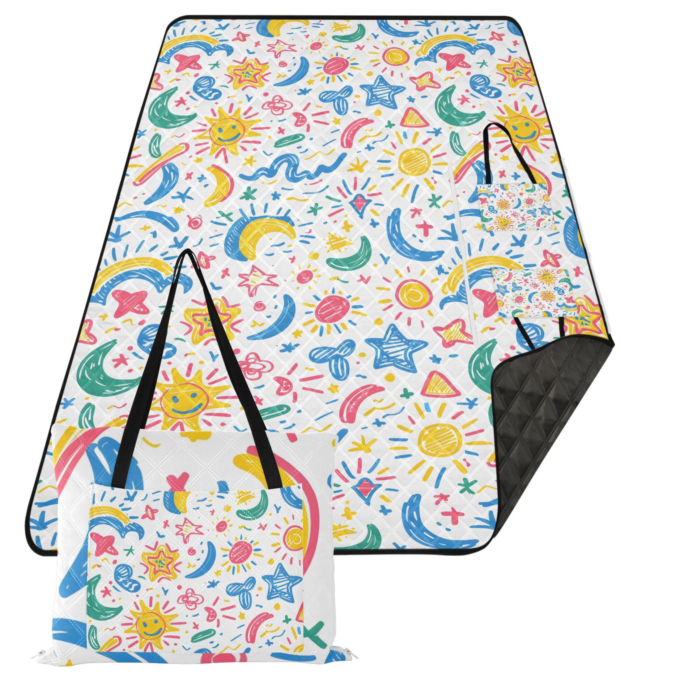 Sun Moon Star Line Extra Large Picnic Beach Blanket Waterproof Sand ...
