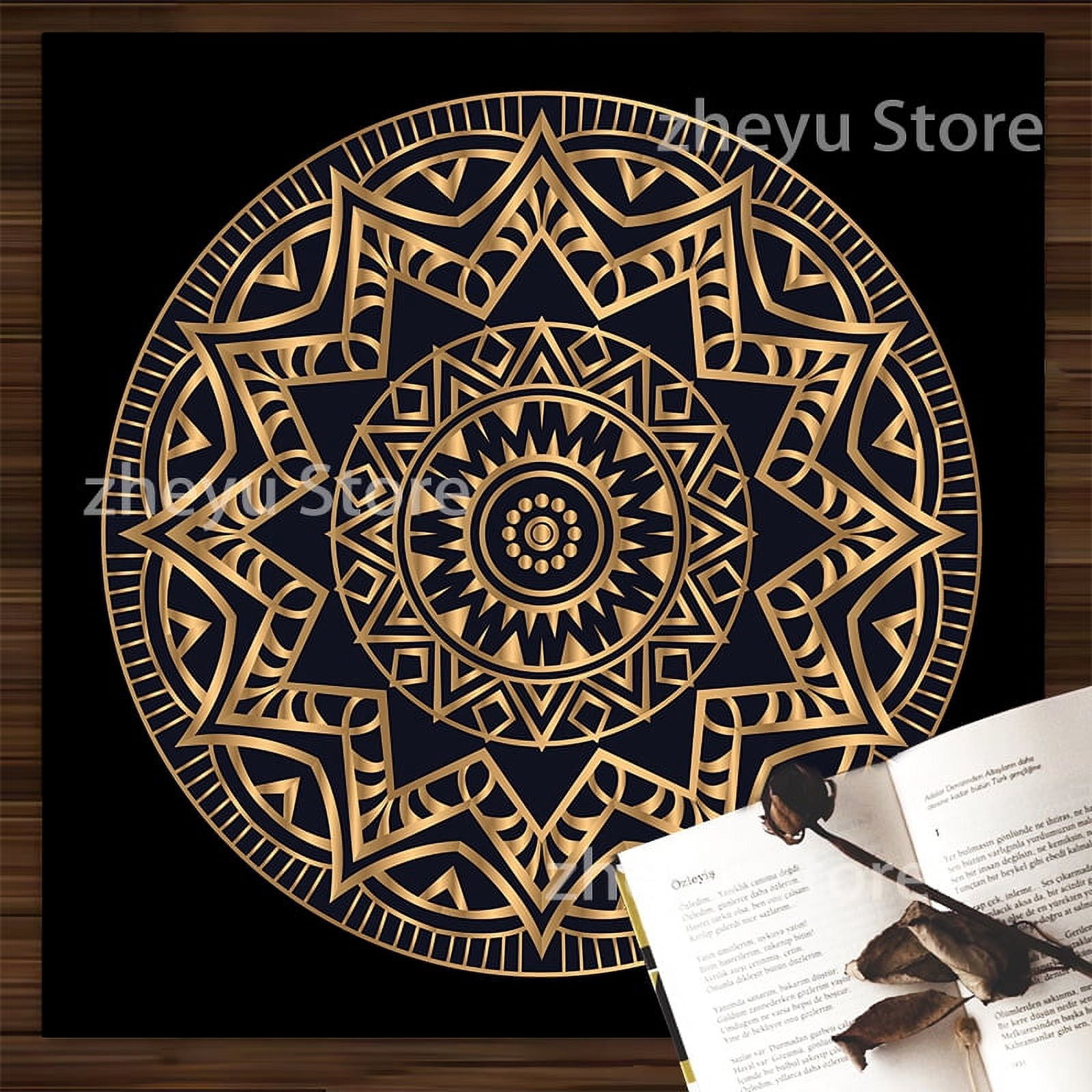 Sun Moon Star Mark Mandala Square Tablecloth Divination ration Tapestry ...