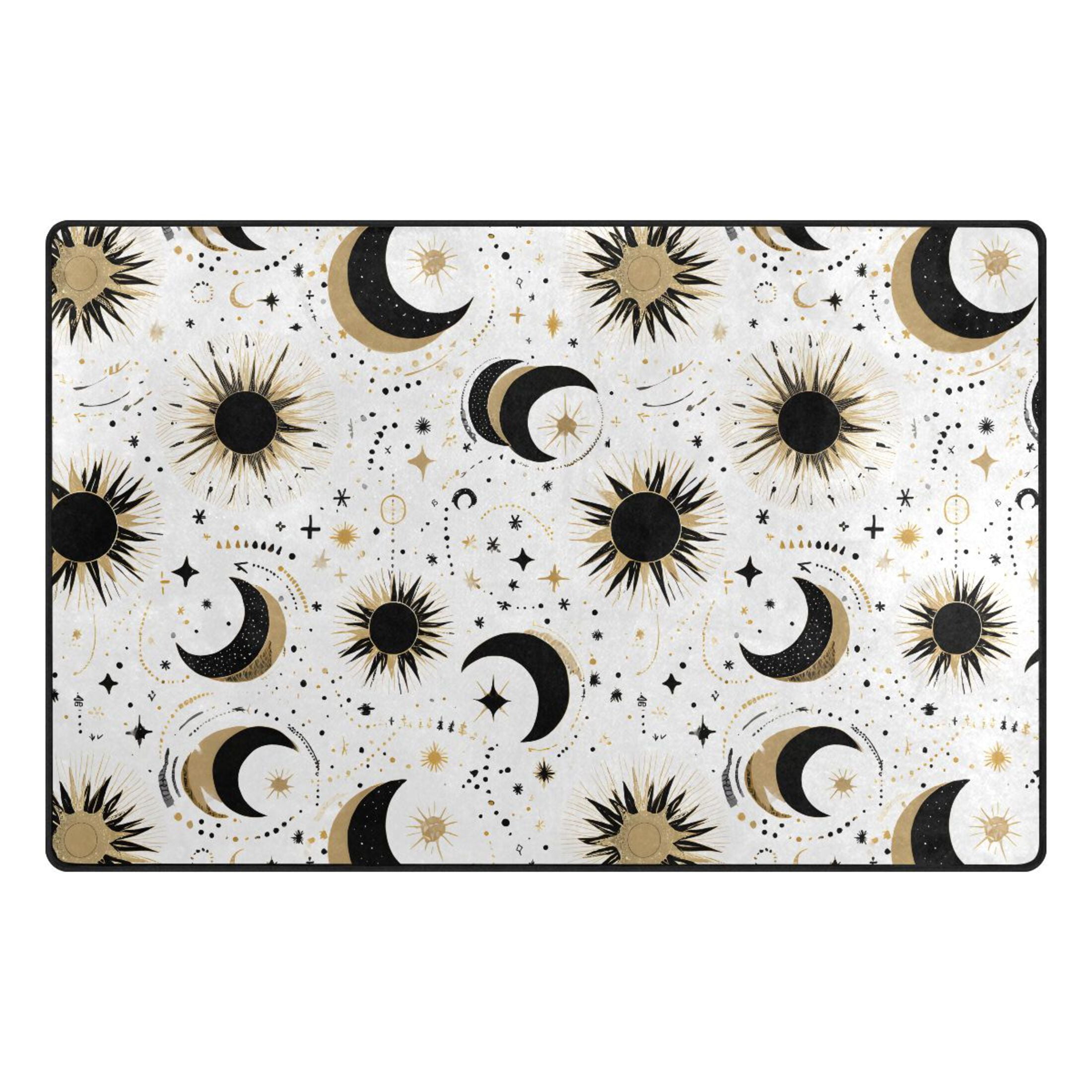 Sun Moon Stars Memory Foam Area Rug 31"x20" Non Slip, Absorbent, Fade ...