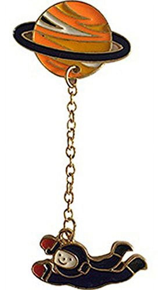 Sun, Moon & Stars Planet with Astronaut, Artwork PIN - 3D Rubber Metal ...